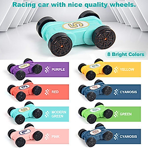 Gliding Car Toy Toddler Toys Car Ramp Toy Race Track Car Gifts Zig Zag Car Slide with 6 Ramps 8 Mini Cars- Racing Car Toys for Kids Boys Girls 3 4 5 6