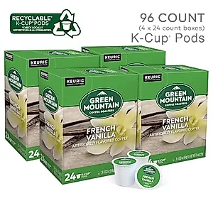 Green Mountain Coffee Roasters French Vanilla Coffee, Keurig Single-Serve K-Cup pods, Light Roast, 96 Count