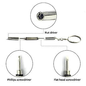 Eyeglasses Repair Kit, Qesaw 1100Pcs Tiny Eyeglass Screws Repair kit Assortment and 5 Pairs Nose Pads Set with Micro Screwdriver Tweezer for Eyeglass, Sunglass & Watch Repair