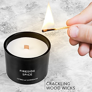 Lüso of London - Black Scented Mens Candles for Home, 3 Candles for Men Presented in a Striking Black Gift Box. The Perfect Candle Set of Manly Candles for Men. Black Candle Gifts for Men