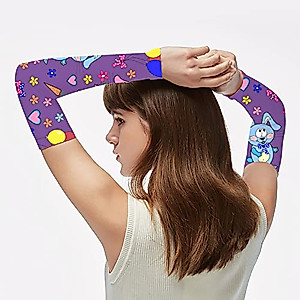 Women UV Sun Protection Arm Sleeves 1 Pair, Sun-protective Cooling Sleeves Bunny Girl and Bunny Boy, Arm Cover Shield for Men Cycling Golf Hiking Running Outdoor Sports XL