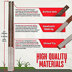 Post Buddy Pack of 4 Easy Fence Post Repair (to fix 2 Broken Wood Posts), Fast and Easy to Install, Highly Effective, Long-Lasting