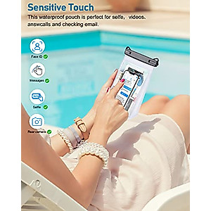 Large Waterproof Phone Pouch, Floating Dry Bag for iPhone 14 13 12 Pro Max Galaxy S22 S21 Large Capacity Waterproof Bag Sunscreen Glasses Storage Universal Dry Pouch for Swimming Rafting Boating