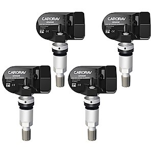 CARORAV TPMS Sensor, 4-Pack Tire Pressure Sensor Replacement for Chrysler Jeep Dodge Ram, 433MHz OE Replaces#56029398AB 68142397AA 68241067AA 68241067AB