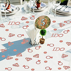 Bridal Shower Decorations, 500pcs Rose Gold Wedding Table Confetti Bachelorette Engagement Party Decorations Rose Gold Paper Confetti for Wedding Bachelorette Party Favors (Rose Gold)