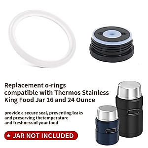 Hasanbar Replacement Gaskets Compatible with Thermos Stainless King Food Jar 16 and 24 Ounce, Silicone Seals Ring Ensures Containers a Leak-Proof Seal, O-Rings with No Phthalate/Latex/BPA - 4 Pack
