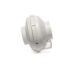 Festa Radon AMG Legend Extreme Quiet and Energy Efficient 571 CFM Radon Mitigation System Inline Fan - 6" Electric Waterproof Inline Duct Fan - Sturdy Glass Reinforced Poly-Resin White