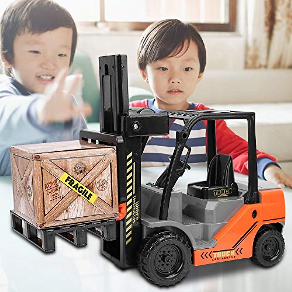 WNSC Forklifts Car Toy, Delicate 1:10 Large Plastic Forklifts Car ABS for Gifts for Kids for Toys for Boys