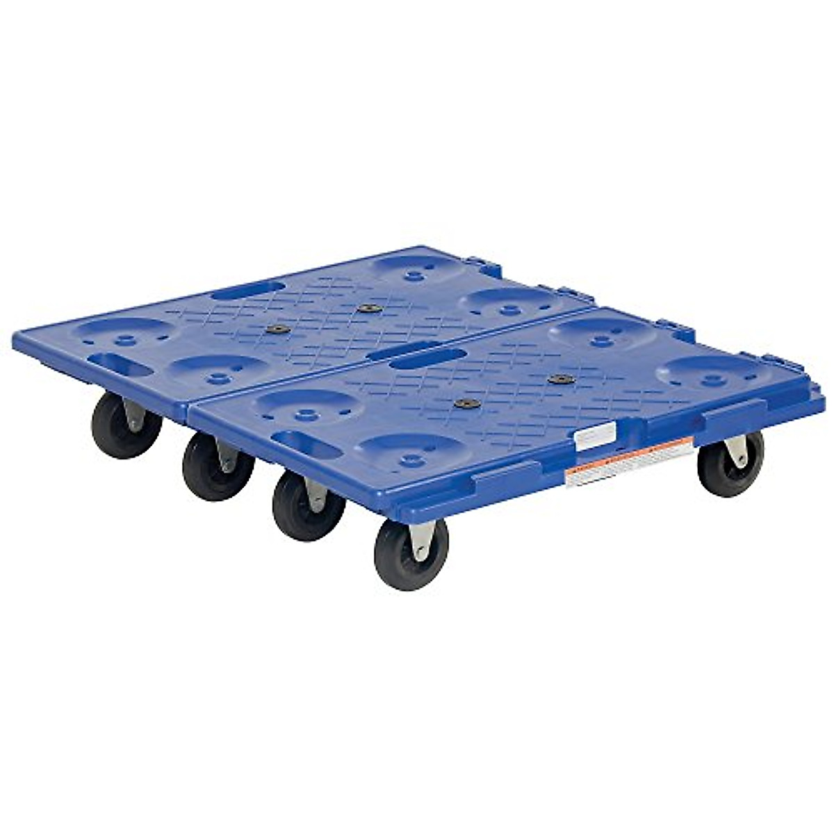Vestil PCS-1626 Plastic Interlocking Dolly with Polypropylene Caster, 250 lbs Capacity, 16” Width x 26” Length x 6-1/2” Height , Deck Height