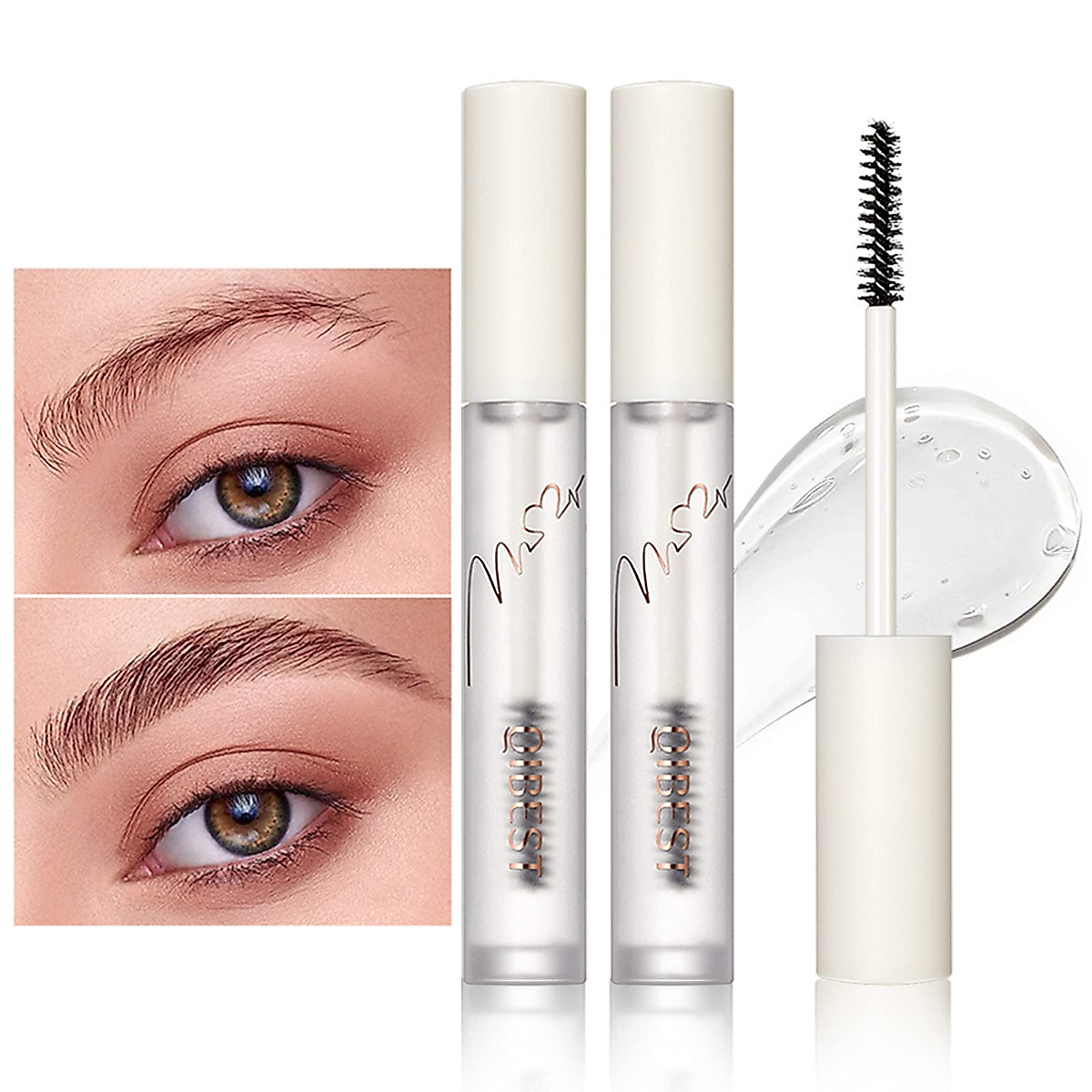 PASNOWFU Clear Eyebrow Setting Gel, 2 PCS Brow Fix Gel, Waterproof And Sweat-Proof Eyebrow Repair Liquid Brows Styling Beauty Salon Home Use Makeup