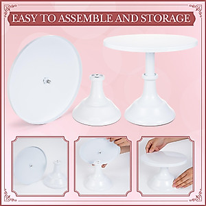 Umigy 6 Pcs White Cake Stand Sets for Dessert Table Display 8/10/12 Inch Metal Cake Stands Round Cupcake Holder for Wedding, Birthday, Party, Graduation, Baby Shower