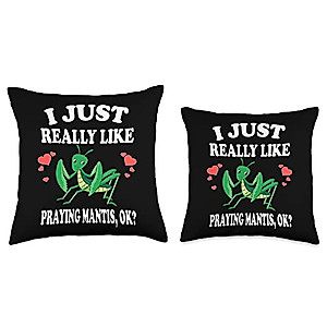 Praying Mantis I Just Really Like Ok Throw Pillow, 16x16, Multicolor