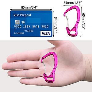 CRAZY SHARK 6PCS Fishing Aluminum Alloy Carabiner Keychain Outdoor Camping Climbing Snap Clip Lock Buckle Hook Fishing Tool（Pink）