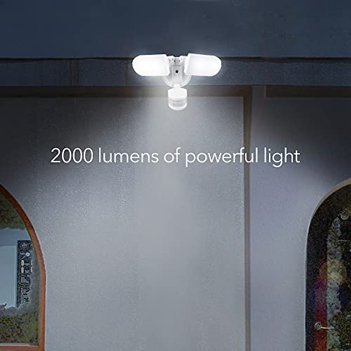 Wasserstein Wired Smart Floodlight - 2000 Lumens - Outdoor Floodlight with Motion Sensor and Timer Control for Your Garage, Garden, Porch and Anywhere Outdoor(White)