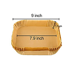 7.9 inch Air Fryer Disposable Paper Liner for Philips Air Fryer,Instant Vortex,COSORI Air Fryer,100 Pcs Square Air Fryer Paper Liners,Non-stick Parchment Liners,Air Fryer Accessories