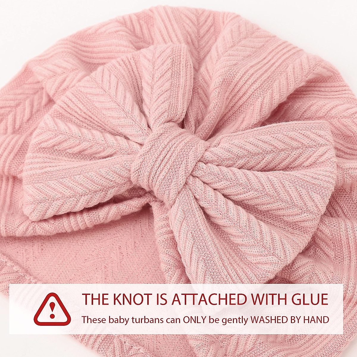 DRESHOW BQUBO 5 Pieces Newborn Baby Turban Hats Bow Baby Infant Beanie Breathable Toddler Cap for Baby Girls 3-12 Months