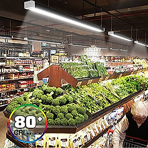 FAITHSAIL 4FT LED Linear Light 5000K 6000LM Suspension Office Lighting Fixture with Plug, 60W Commercial Light Fixture Shop Light for Office Gym Garage 4 Pack