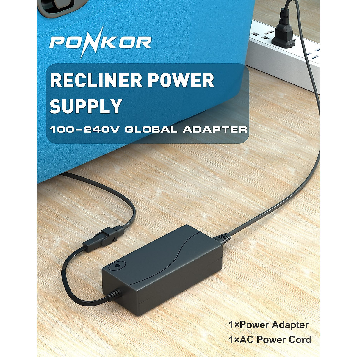 Power Recliner Power Supply, AC/DC Switching Power Supply Transformer 2-pin 29V/24V 2A Adapter with AC Power Cord for Lift Chair or Power Recliner Limoss OKIN