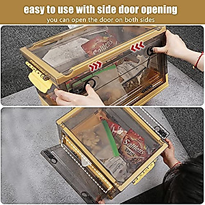 Loobuu Foldable Plastic Storage Boxes with Latching Lids & wheels, Clear Storage Bins for Home & Office Organization, Stackable Collapsible Organizer Container for Groceries, Toys, Books, Snacks Storage Case - 26L