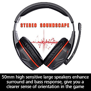 FNSHIP 3.5mm Port Wired Gaming Headset, Stereo Bass Noise Isolation Headphone with Mic Volume Control for PS4 New Xbox One PSP PC Laptop Tablet Cellphones (Black)