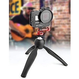 Aluminum-Tripod Adapter Attachment- Bolt -Adapter for Monopod Mount with Aluminum CNC Thumbscrew Compatible Action Camera gopro Hero 9 Tripod Mount DJI OSMO （RED）