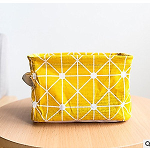 Lannu Pack 4 Canvas Storage Bins Basket Organizers Foldable Fabric Cotton Linen Blend Storage Bins for Makeup, Book, Baby Toy Basket, 8x6x5.5 inch