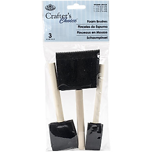 ROYAL BRUSH RFOMW-3P Foam Brush, 3-Pack Darkassorted, 1", 2" & 3"