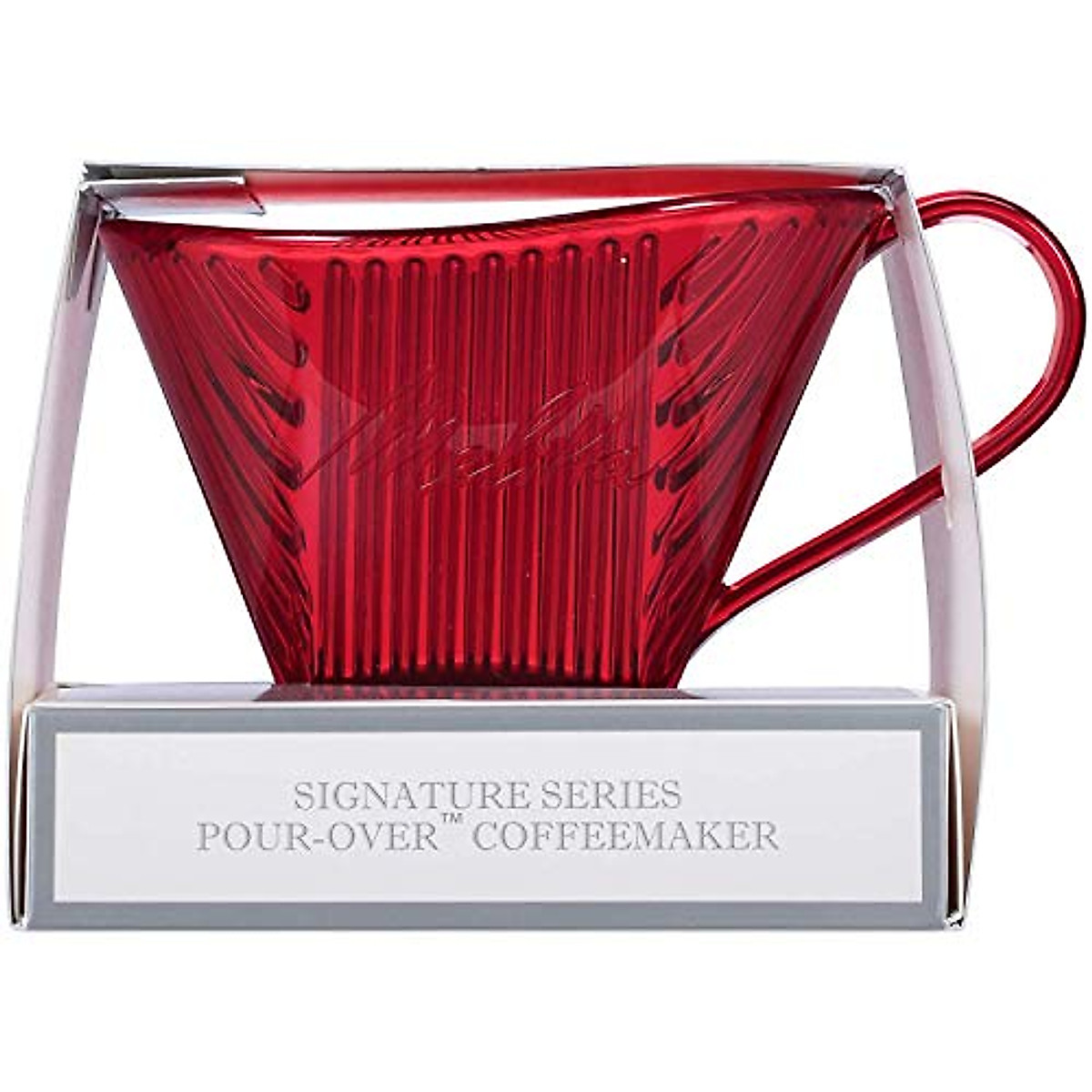 Melitta Signature Series 1 Cup Pour-Over Coffee Brewer, Tritan Red