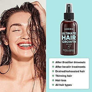 Moerie Ultimate Hair Growth Spray – For Longer, Thicker, Fuller Hair - with Biotin & Caffeine - Hair Growth Products – Paraben Free Growth Serum – All Hair Types – Reverse Hair Loss - for Women & Men