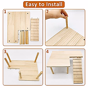 BNOSDM Wooden Hamster Platform with Legs Small Animal Standing Platform Exercise Toy Cage Accessories for Syrian Dwarf Hamsters Guinea Pigs Gerbils Degus Chinchillas Mice Bird