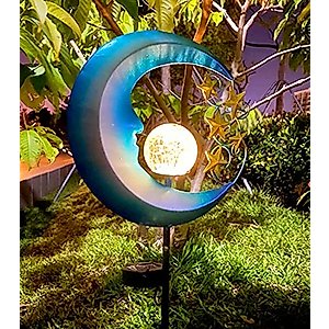 JTao-tec Solar Lights Outdoor Garden Moon Solar Garden Lights Decorative Glass Globe Led Waterproof for Walkway,Yard,Lawn,Patio Decor