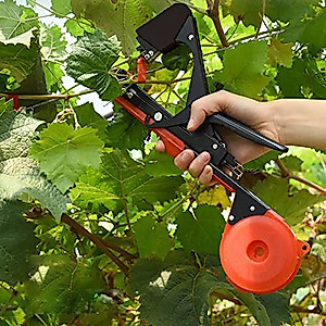 Plant Tying Machine,Plant Vine Tying Machine Tool with 10000pcs Staples 20 Rolls Tape Plant Tape Gun for Grapes,Raspberries,Tomatoes,and Vining Vegetables Tying Tool （Black）