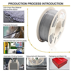 Reprapper Tangle Free Gray PVB Filament for 3D Printer & 3D Pen - Print Like PLA Filament 1.75mm Easy Smoothable Post Polishing with IPA Alcohol Smooth Finish Work Gray 1 kg (2.2 lbs).