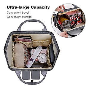 Avocado Trendy Diaper Bag Backpack Large Capacity Mommy Bags Multifunction Nappy Bag Travel Back Pack Gray-Style