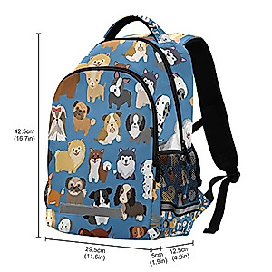 Sinestour Dog School Backpack Student Backpack for Teens Girl Boy Bookbag Daypack Rucksack