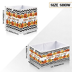 Halloween Pumpkins Cheerful Storage Basket Storage Bin Rectangular Collapsible Storage Box Toy Storage Box Organizer for Childrens Toys Playroom