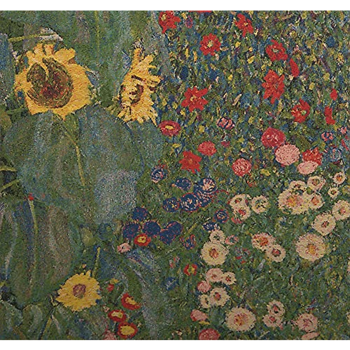 C Charlotte Home Furnishings Inc Country Garden A European Cushion Cover | Decorative Cushion Case with Cotton Wool & Viscose | 18x18 Inch Cushion Cover for Living Room | Inspired by Gustav Klimt