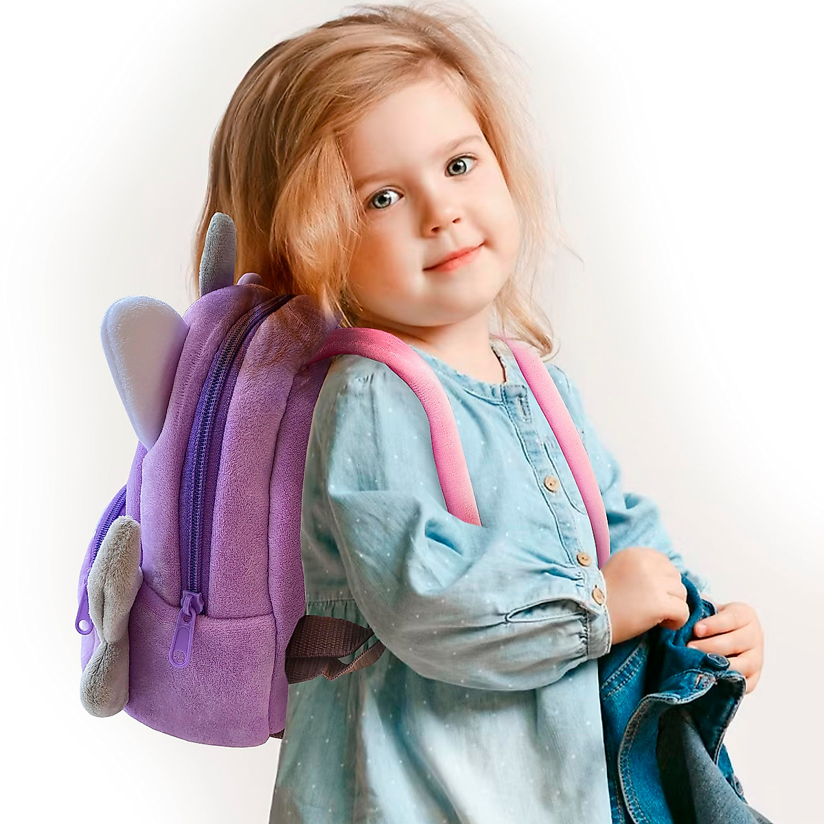 Svitbag Toddler Animal Cartoon Small Mini Backpack with Adjustable Straps for Boys and Girls - Travel Carrier for Toys, Crafts, Essentials - Unique Birthday Gift for 1-5-year-old (Unicorn)