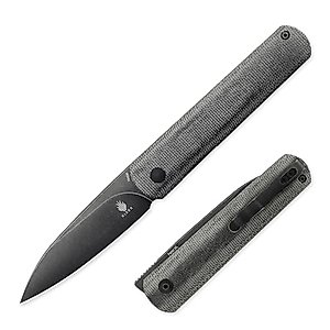 Kizer Feist(XL) Folding Pocket Knife 3.35 Inches 154CM Blade Steel EDC Knife Black Micarta Handle V4499C2