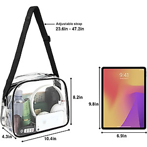 Trail maker Clear Lunch Bag with Strap, Zipper for Kids, School, Work, Sports, Office, Picnics, Stadium Approved Clear Concert Camera Beach Bag