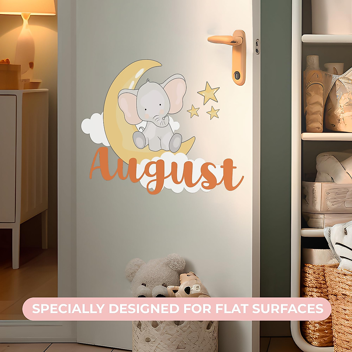 Personalized Name Elephant Family Decals I Baby Girl Nursery Decor I Elephant Decor Baby Shower I Pink Elephant Wall Decor for Girls Room I Baby Room Decor I Multiple Size & Color Options