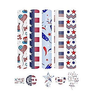 Teal Vinyl Letters 1 PCS Independence Day Heat Transfer Vinyl Rainbow Stripe Pattern Vinyl Vinyl Bundling Roll Soft Metal HTV Vinyl for Ironing Clothes and Other Fabrics 30x25cm Roll (E, One Size)