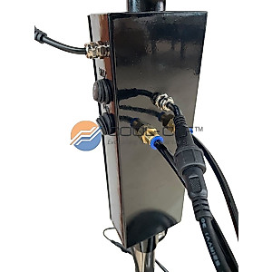 Cool-Off Island Breeze Oscillating Misting Fan, 3 Cooling Speeds with 12 Gallon Tank, Adjustable Height, Art Deco Pedestal Fan for Backyards, Patios and More, 26 Inch, Black