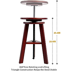 MEEDEN Vintage Wood Drafting Table & Stool Set, Artist Drafting Chair and Craft Table with Adjustable Height, Tiltable Tabletop for Artwork, Graphic Design, Writing