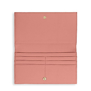 KATIE LOXTON Alise Womens Vegan Leather Zipper Fold-out Purse Wallet Salmon Pink