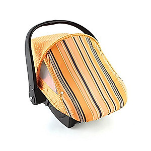 Cozy Cover Sun & Bug Cover (Orange Stripe) - The Industry Leading Infant Carrier Cover Trusted by Over 2 Million Moms Worldwide for Protecting Your Baby from Mosquitos, Insects and The Sun