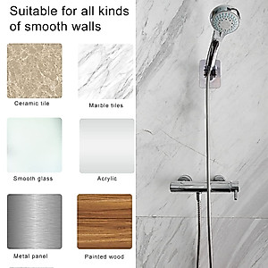 TCOTBE 2 Pieces Removable Shower Head Holder Adjustable Handheld Shower Head Holder Strong Shower Head Holder Suction Punch-Free Drill Free Adhesive Suction Cup Shower Wand Shower Hose Holder