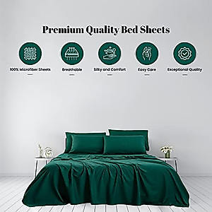 Bedlifes Twin Sheets Set- Cooling Sheets-Ultra Soft-Silky-Breathable-Deep Pocket- 1800 Series Bedding Set Microfiber- Green Bed Sheets Twin Size 3 Pieces