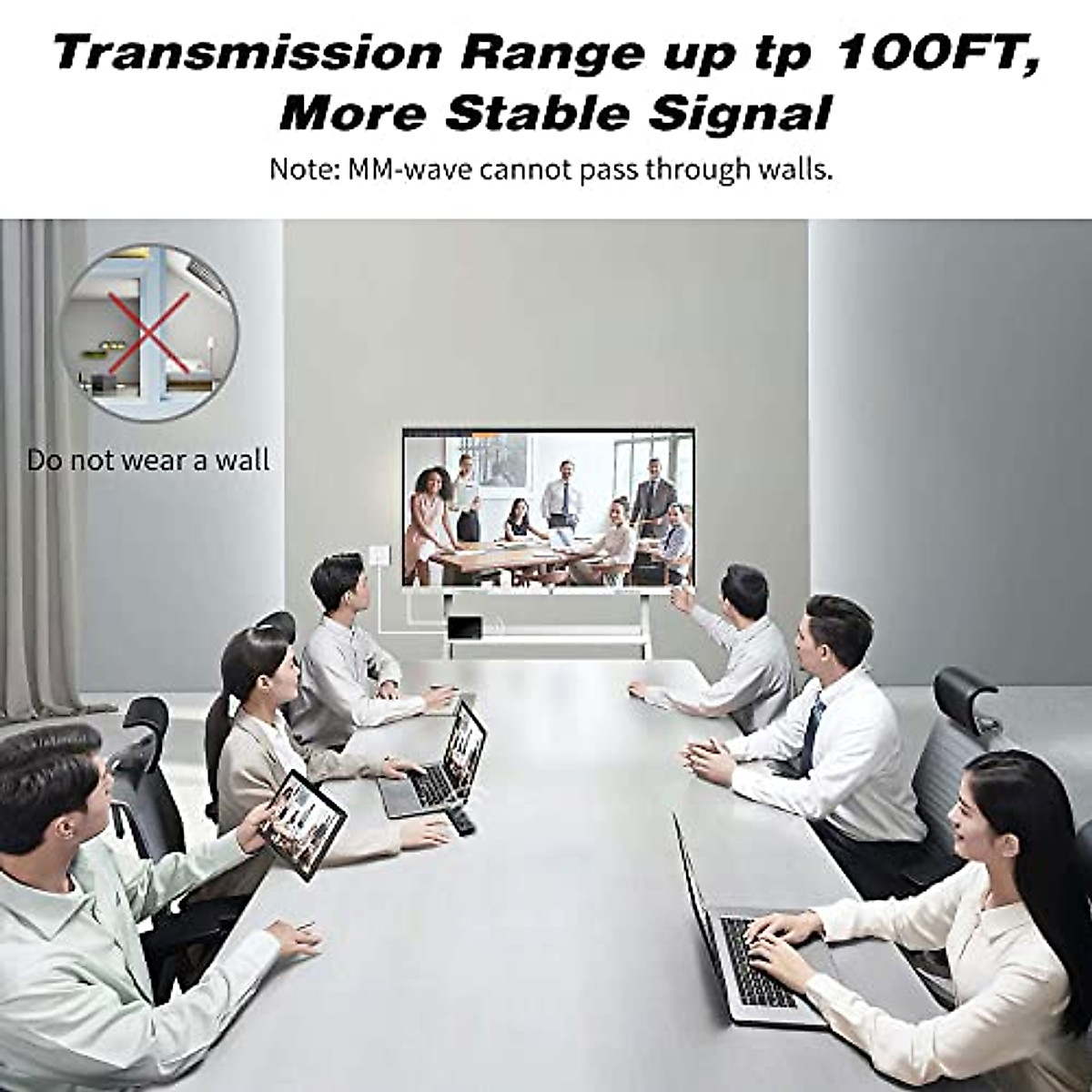 PeakDo Wireless HDMI Transmitter and Receiver, Casting Video/Audio to Monitor, Projector, HDTV, Wireless HDMI Extender 100FT Long Range for Laptop, PC, Xbox, Blu-ray, PS5 (Black)