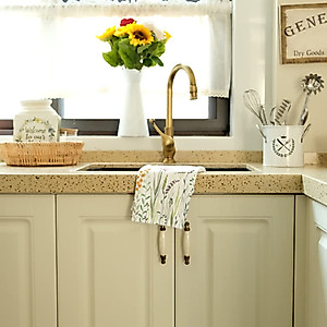 Spring Kitchen Towels for Spring Decor Flower Leaves Dish Towels 18x26 Inch Ultra Absorbent Bar Drying Cloth Spring is in the air Sign Hand Towel for Kitchen Bathroom Party Home Decorations Set of 2